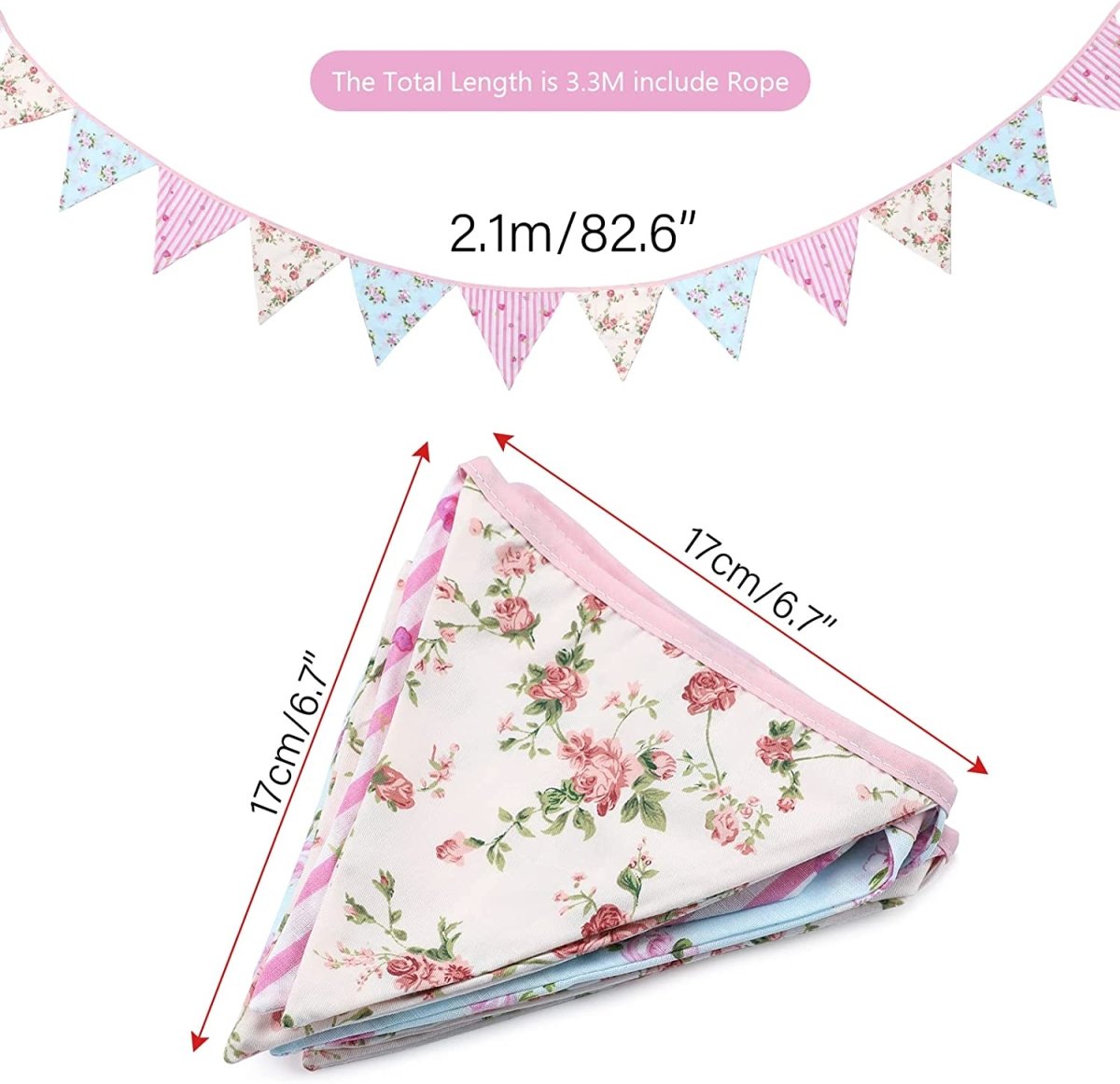 3.3M Two Layer Flag Banner with 12 Triangle Pennants - Aroflit