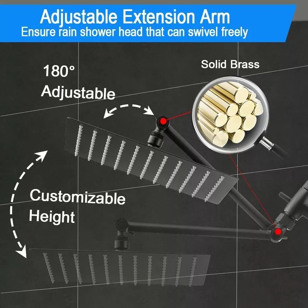 8-Inch Rain Shower Head with Handheld Combo & Adjustable - Aroflit