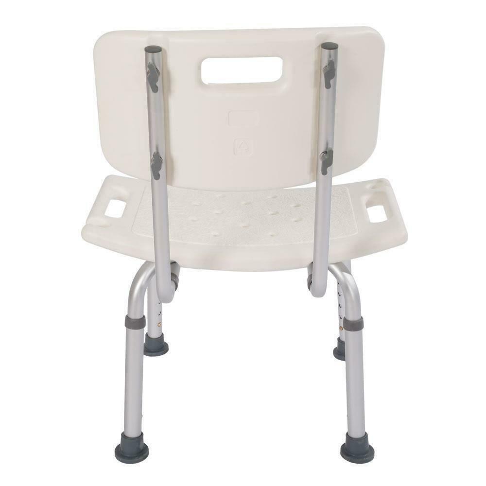 Adjustable Bathroom Shower Chair with Backrest for Elderly & Disabled ...