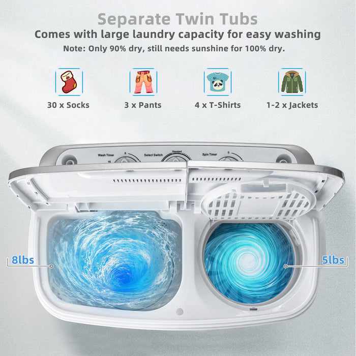 Apartment Small Portable Washing Machine & Spin Dryer - Aroflit