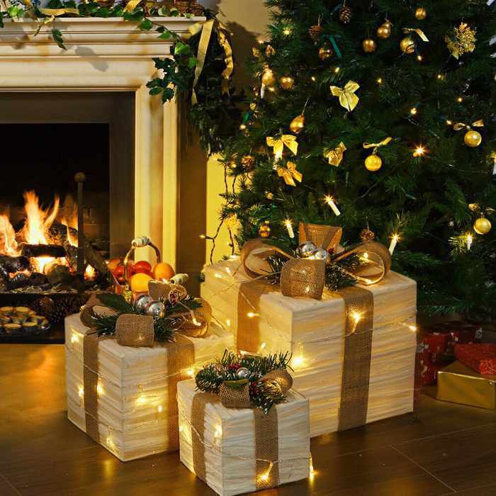 Christmas Tree Light Up Gift Boxes - Aroflit