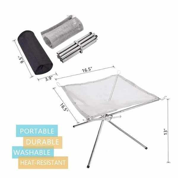 Collapsing Steel Fire Pit Mesh – 5kg Load Bearing – Stainless Frame ...