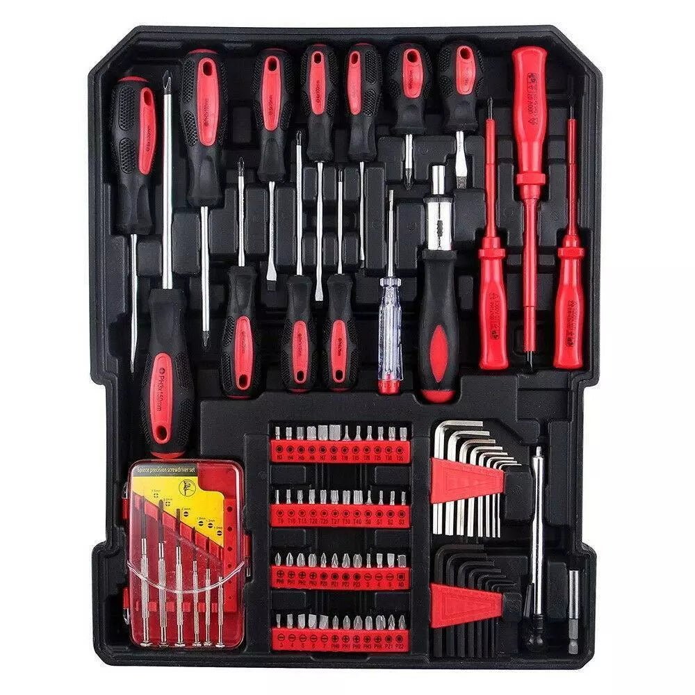 Complete 799-Piece Mechanics Tool Set with Aluminum Box & Wheels - Aroflit