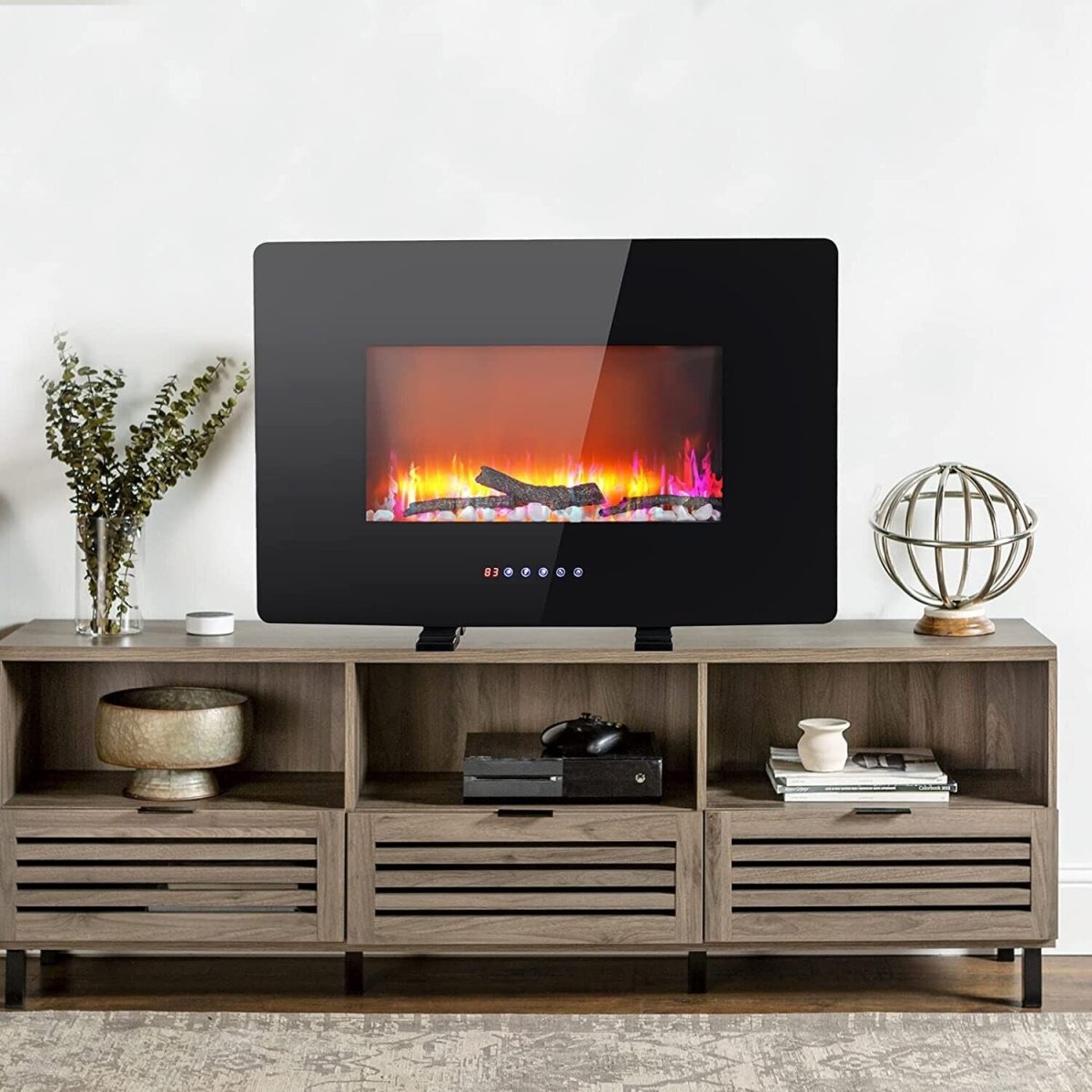 Electric LED Realistic Flame Fireplace Heater, Wall Freestanding - Aroflit