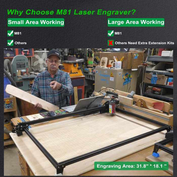 Engravio™ Wireless Laser Engraver Cutter Wood Cutting Engraving Machine ...