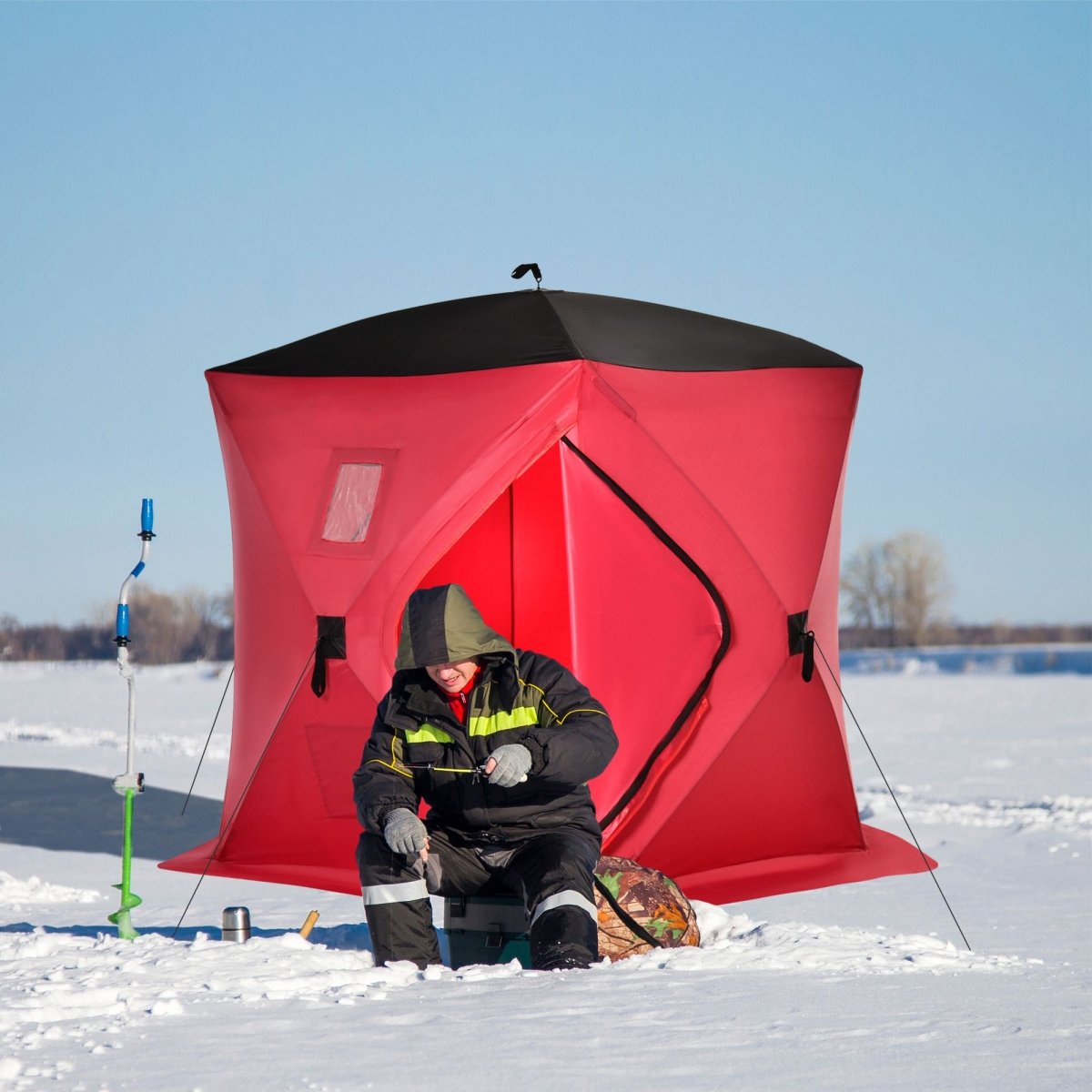 Heavy Duty Insulated Pop Up Winter Ice Fishing Tent Shanty - Aroflit