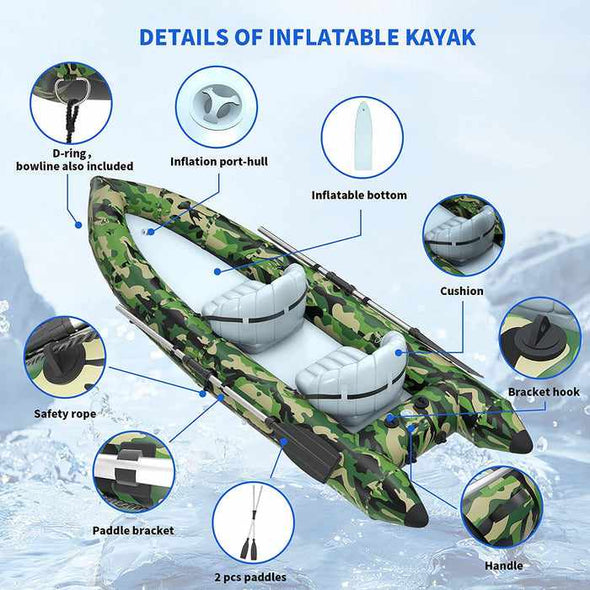 Inflatable Bow Up Kayak Canoe Boat - Aroflit