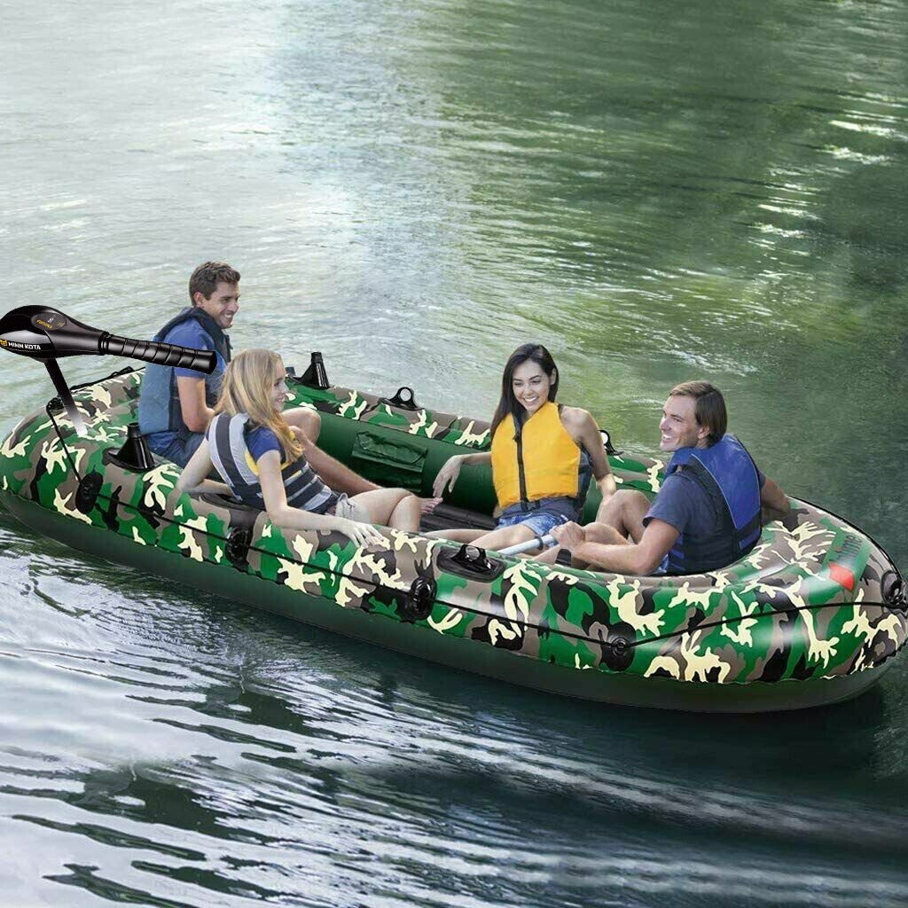 Large Inflatable Summer Family Rowing Boat, Fishing Raft for 3-4 People ...