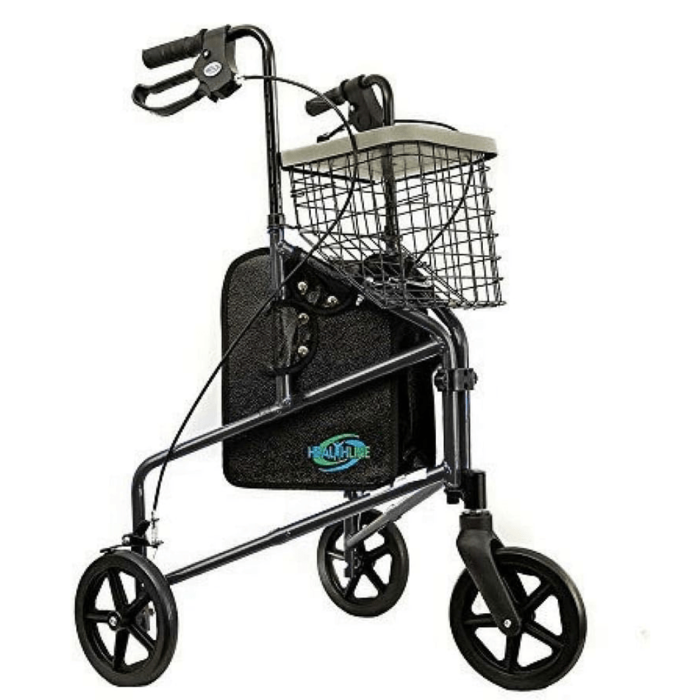 Lightweight 3 Wheel Rollator Walker with Basket for Easy Mobility - Aroflit