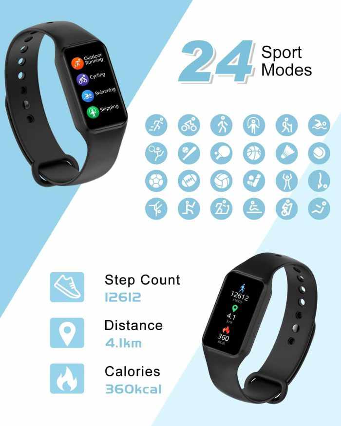 Smart Watch, Fitness Tracker Waterproof Step Counter Watch - Aroflit