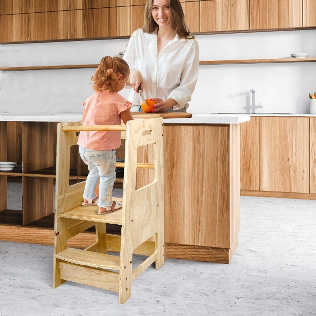 Wooden Montessori Toddler Cooking Helper Activity Stool Tower Ladder ...